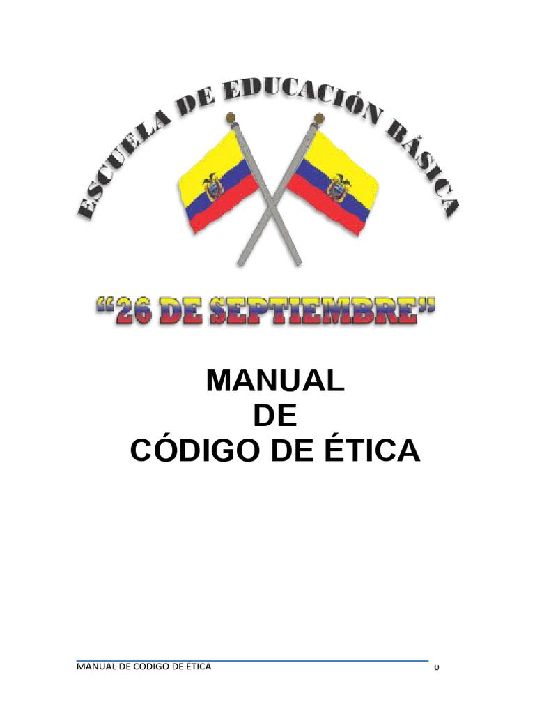 MANUAL DE CODIGO DE ÉTICA FINAL EEB 26 DE SEPTIEMBRE - listo - SI | PDF ...