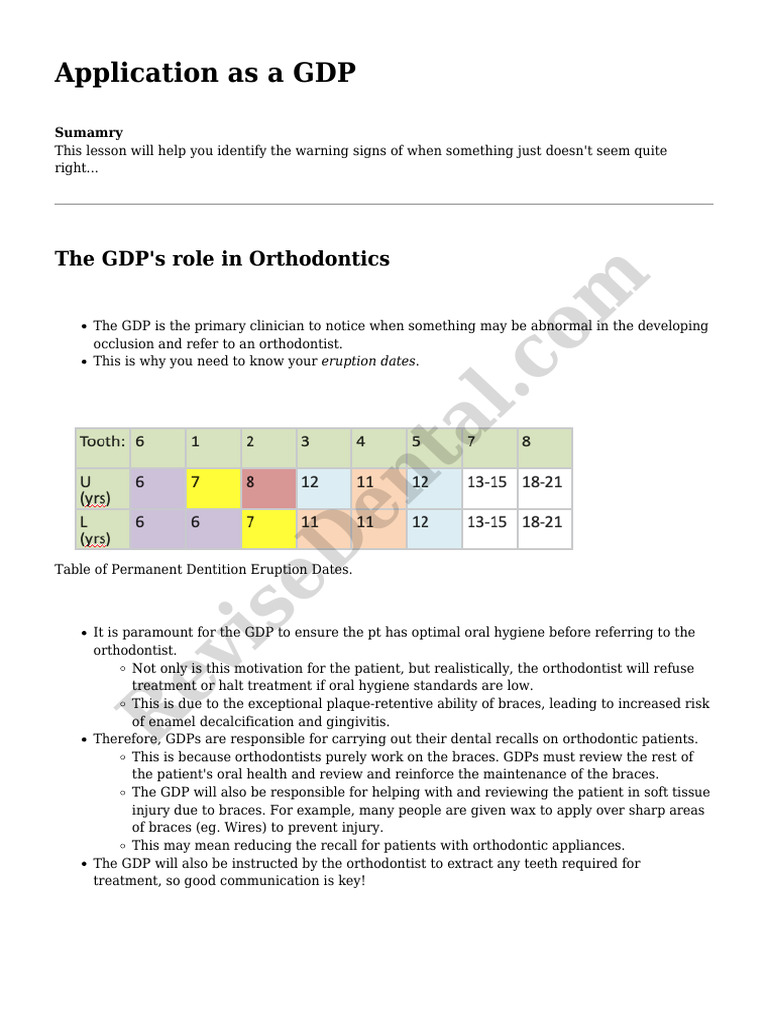 Ortho - Application-As-A-Gdp | PDF | Orthodontics | Human Tooth