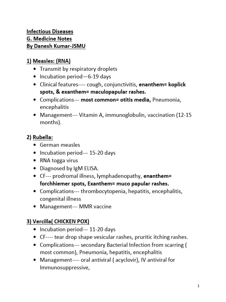 Overview of Common Infectious Diseases | PDF | Hiv/Aids | Health Sciences