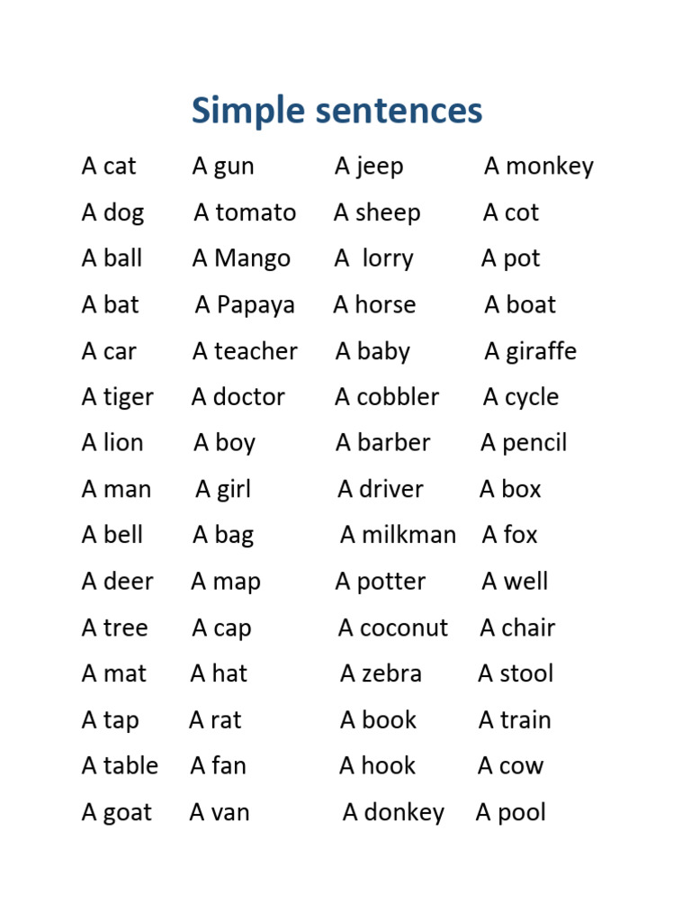 Simple Sentence | PDF