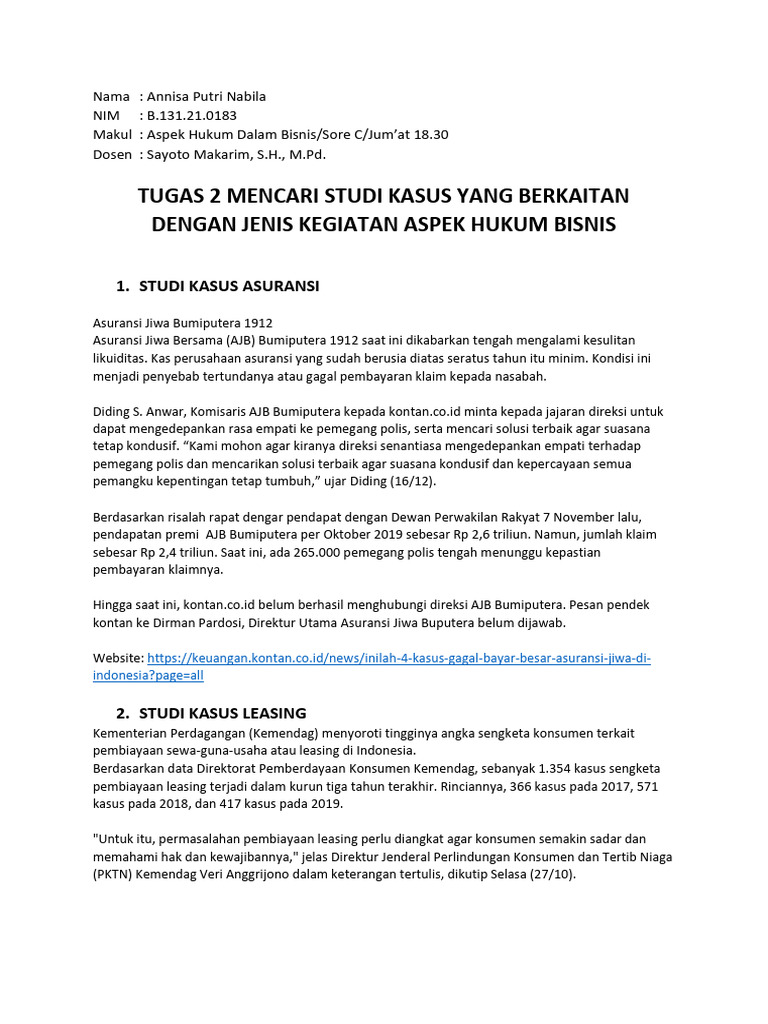 4 KASUS DALAM AHDB | PDF