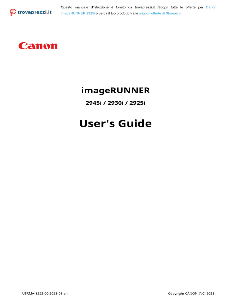 Canon Imagerunner 2925i | PDF | Computer Network | Computer File