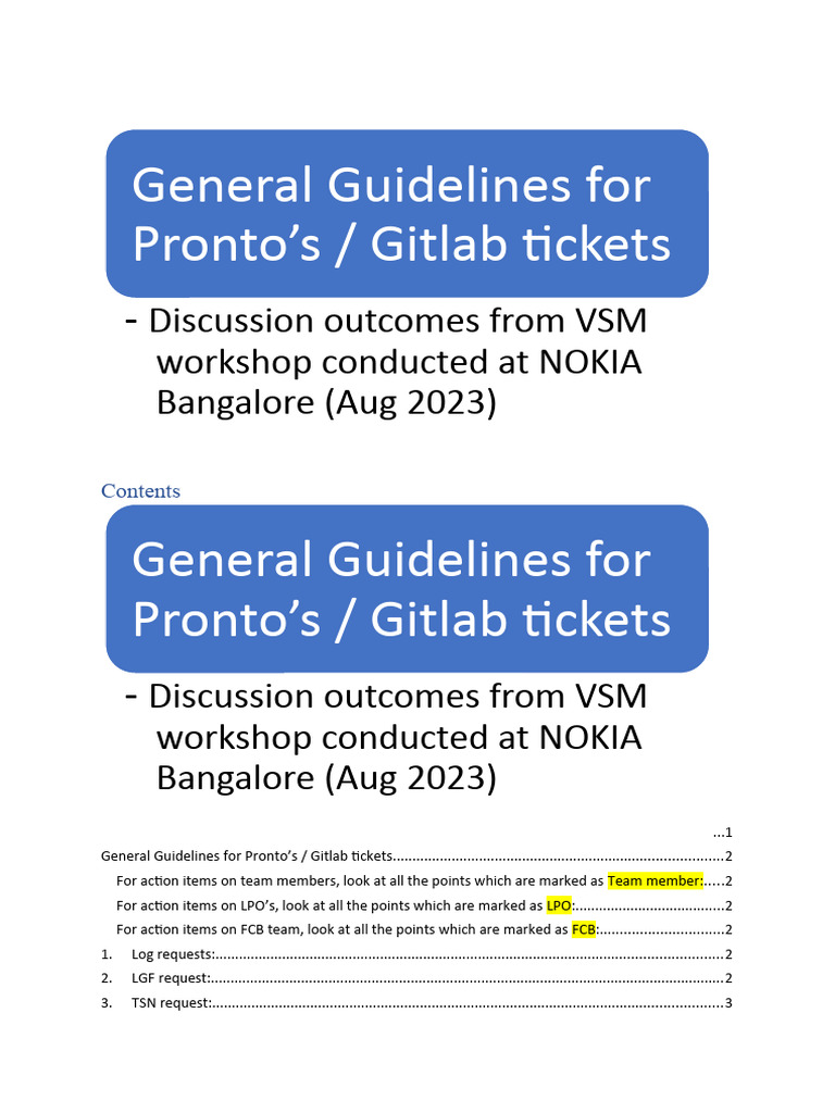 Guidelines For Pronto GitLab Tickets | PDF | Software | Information Technology