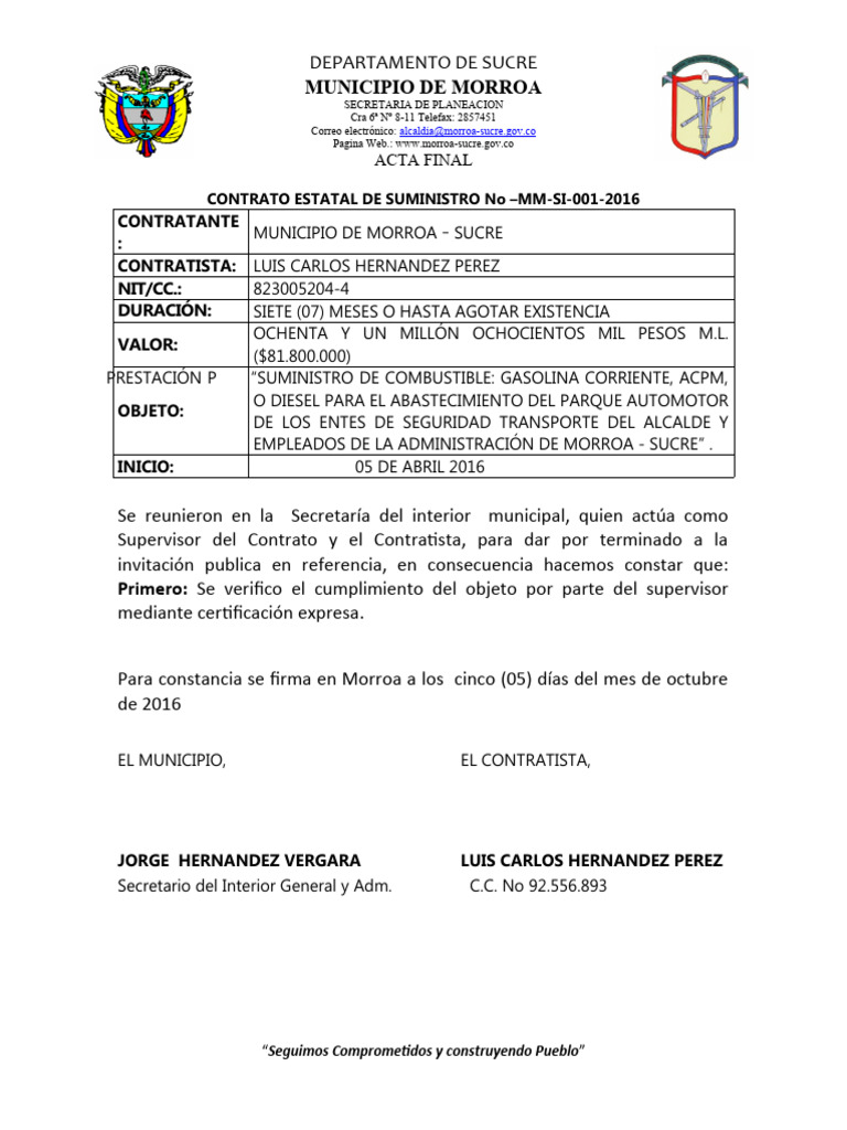 Acta Final 2016 | PDF | Derecho