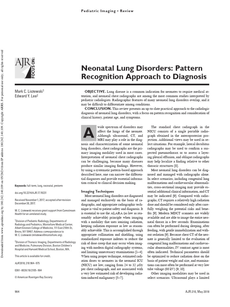 Neonatal Lung Disorders Pattern Recognition-Approach-To-Diagnosis | PDF ...