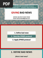 SPIKES Framework for Breaking Bad News | PDF | Palliative Care ...