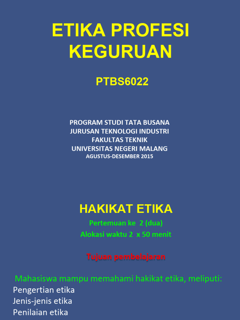 Etika Profesi Keguruan | PDF