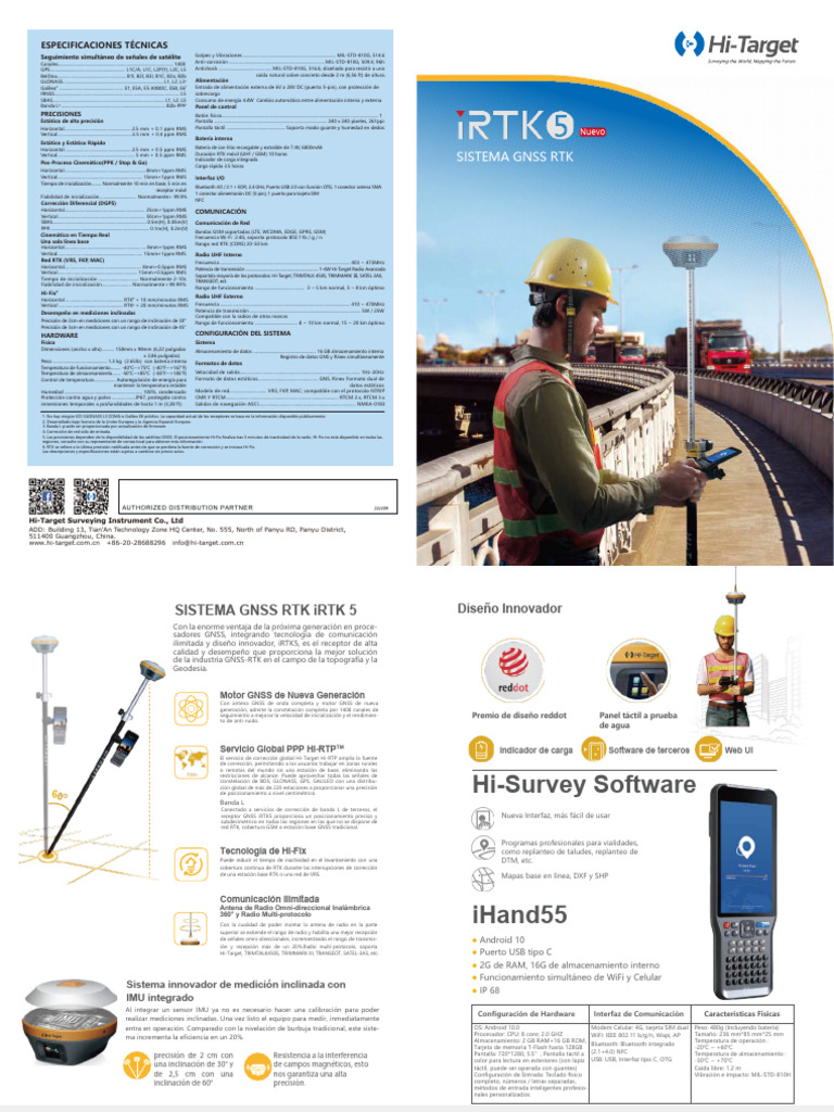 New iRTK5 GNSS RTK Brochure ES 20231213s 1 | Descargar gratis PDF | Sistema de Posicionamiento ...