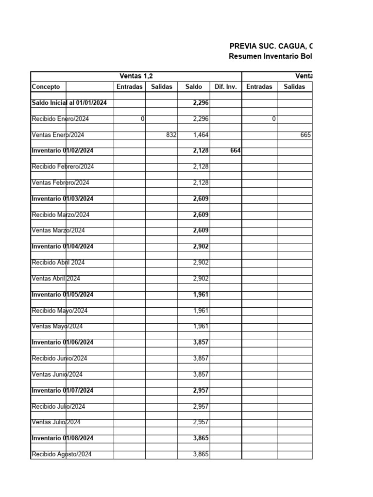 PLANTILLA INV. BOLSAS | PDF