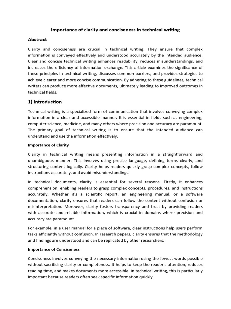 Enhancing Clarity and Conciseness in Tech Writing | PDF | Statistics ...