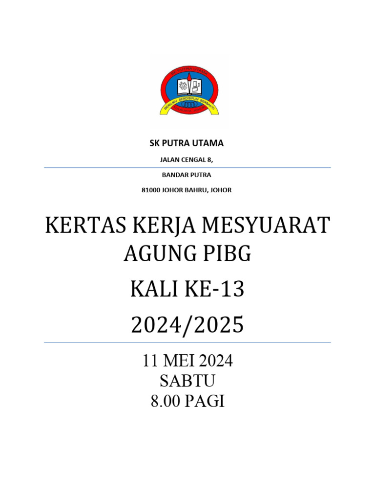 kertas kerja MESYUARAT AGUNG PIBG | PDF