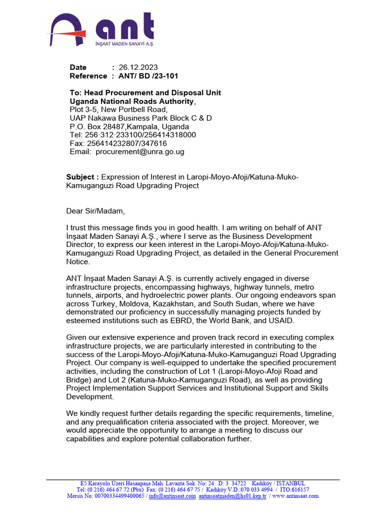 Interest in Laropi-Moyo-Afoji Upgrade | PDF
