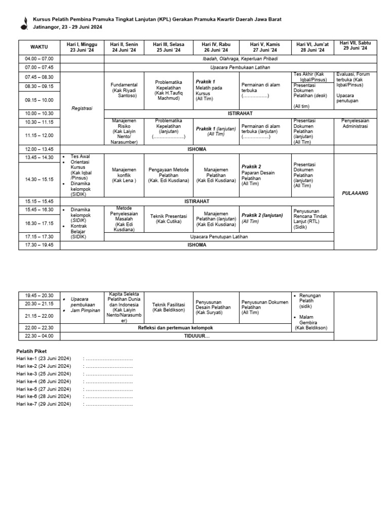 Jadwal KPL JABAR 2024 | PDF