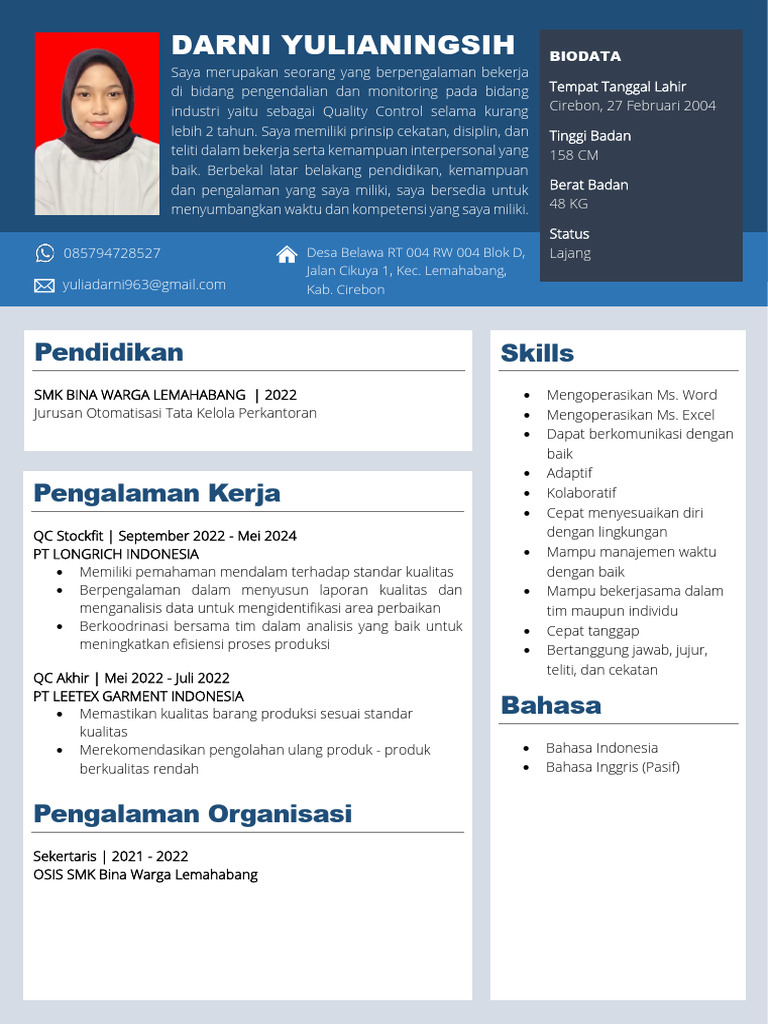 CV - Darni Yulianingsih | PDF
