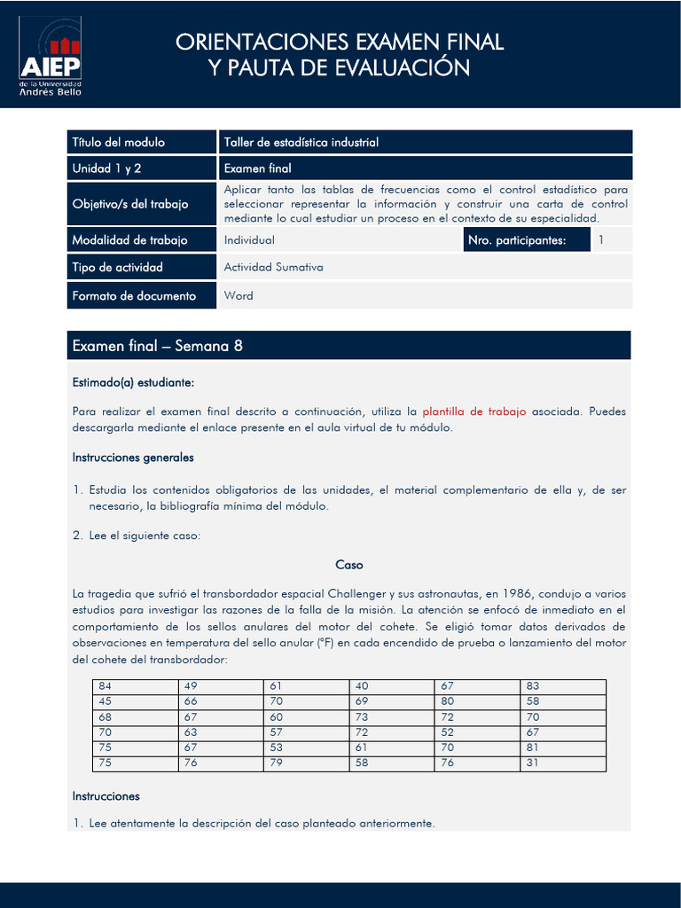 TGI303 - Examen Final - Forma A | PDF | Transbordador espacial | Evaluación