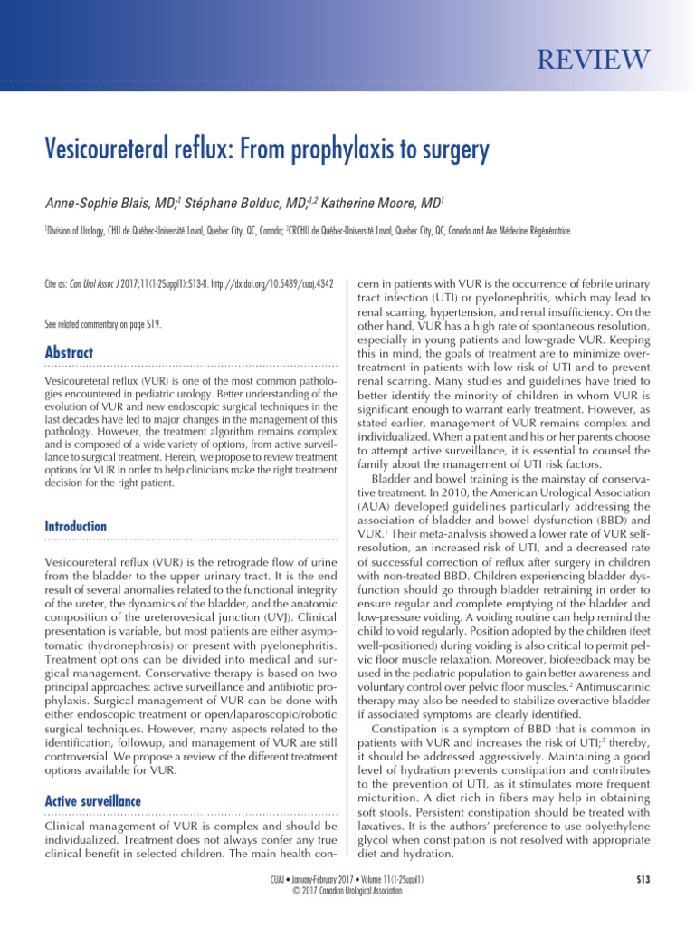 Blais. RVU de La Profilaxis A Ala CX 2017 | PDF | Urinary Tract ...