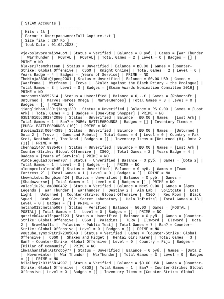 STEAM Accounts | PDF