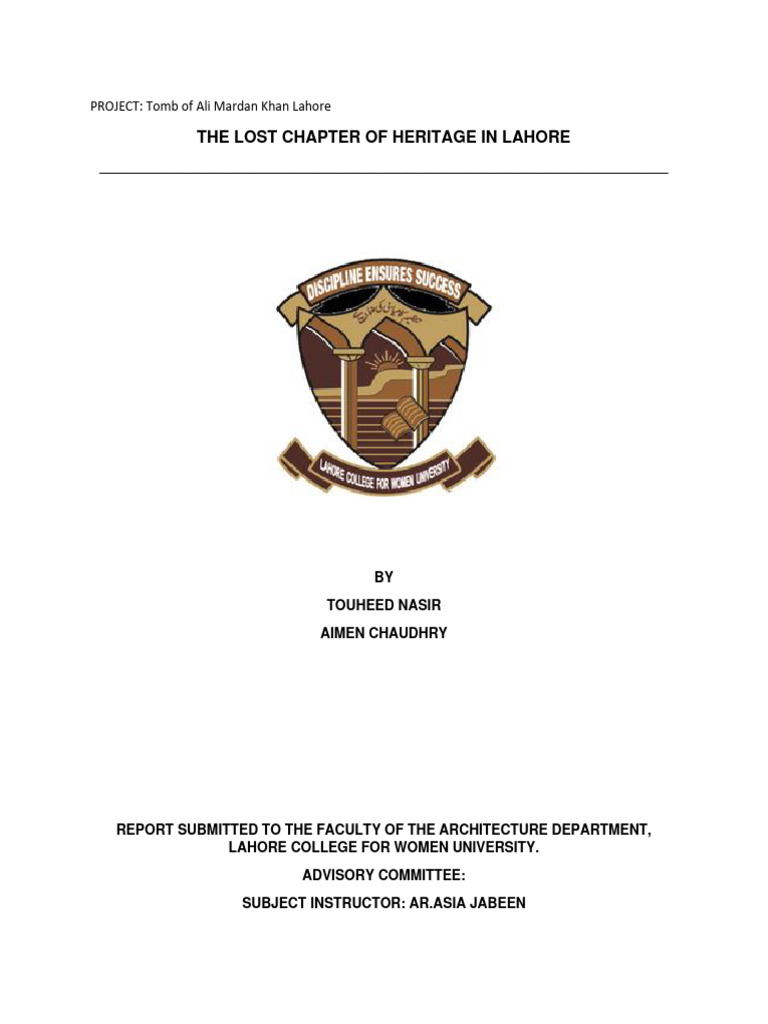 Ali Mardan Khan Report | PDF | Dome | Lahore