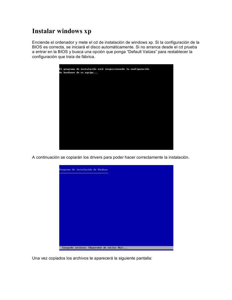 Instalar Windows XP | PDF