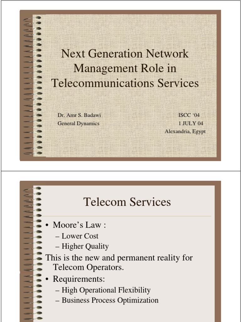 Next Generation Network Management Role in Telecommunications Services ...
