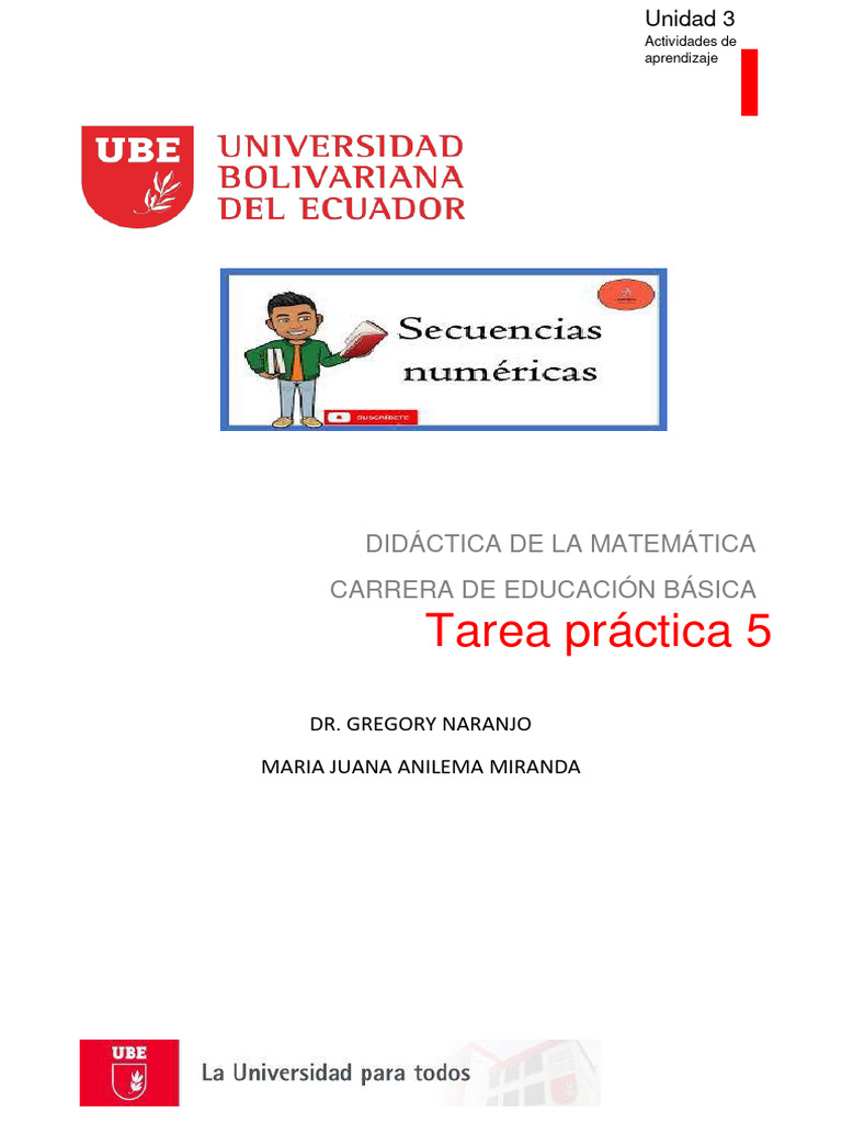 Tarea Práctica 5: Didáctica Matemática | PDF | Evaluación | Educación ...