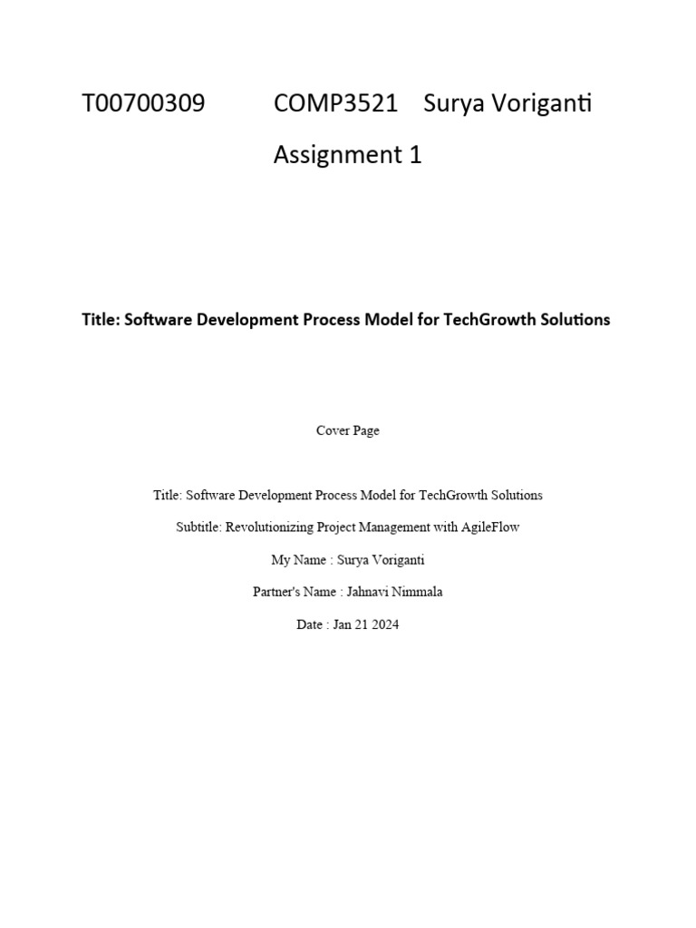 Voriganti Assignment1 JAN212024 | PDF | Agile Software Development | Software Development Process