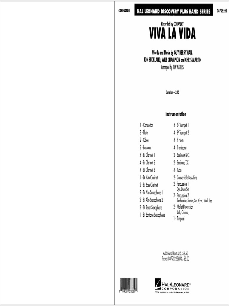 Viva La Vida Score - Compress | PDF