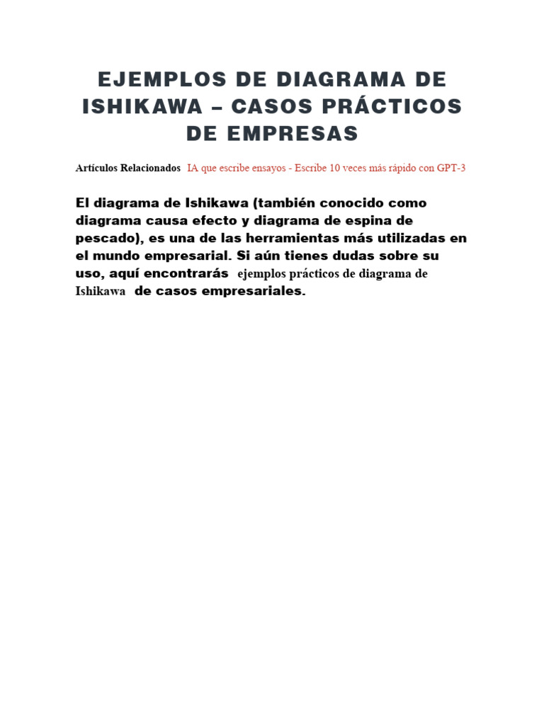 Ejemplos Prácticos de Diagrama Ishikawa | PDF | Negocios