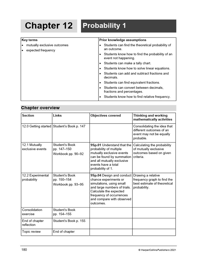 Probability 1: Chapter Overview | PDF | Probability | Dice