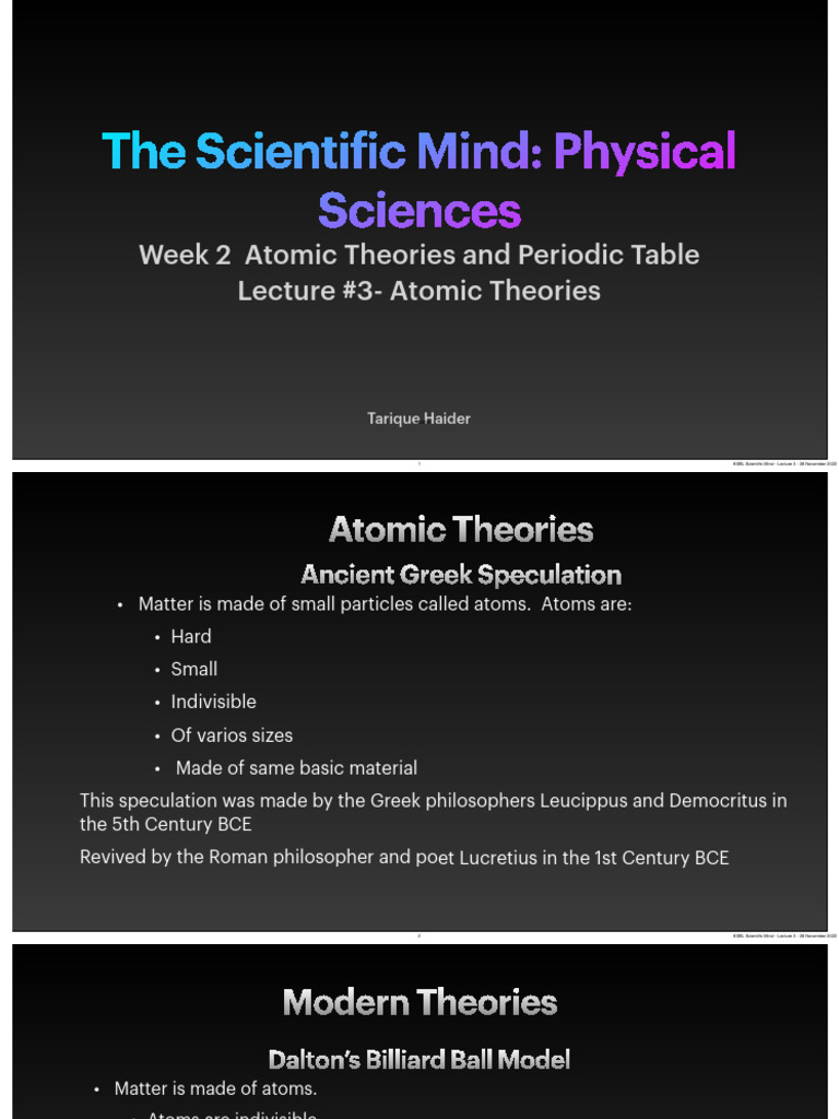 KSBL Scientific Mind - Lecture 3 | PDF | Electron | Atomic Orbital