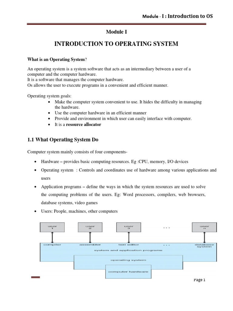 OS-Module I | PDF | Operating System | Kernel (Operating System)