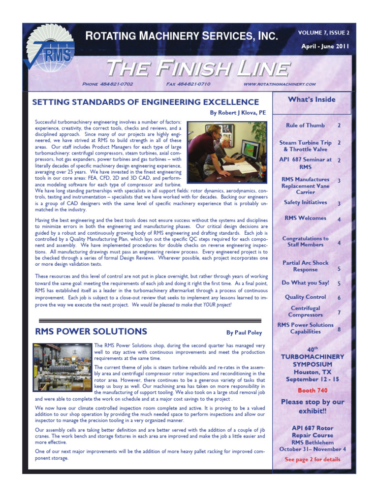 2011 Newsletter April June | PDF | Valve | Turbine