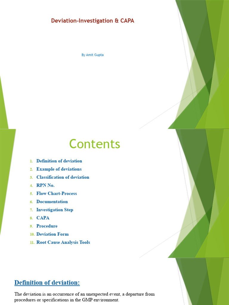 Deviation Investigation & CAPA Guide | PDF | Reliability Engineering