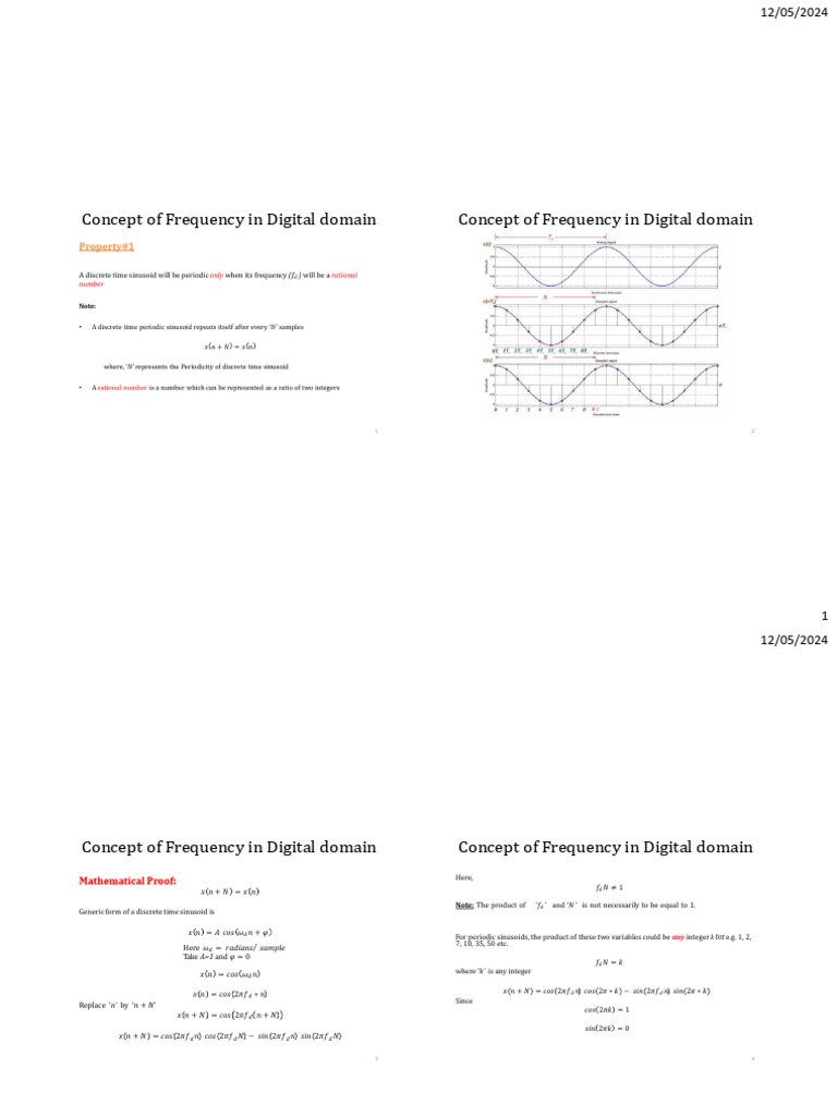Ho1 Frequency Properties Of Discrete Sinusoids And Periodicity