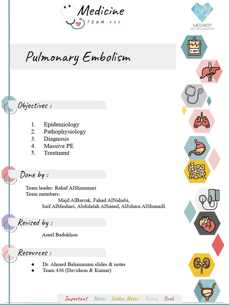 10-Pulmonary Embolism | PDF | Thrombosis | Vein