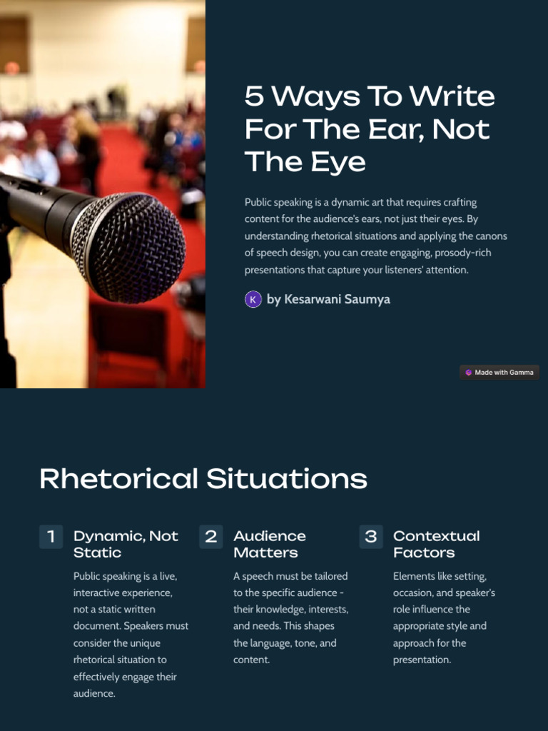 5 Ways to Write for the Ear Not the Eye | PDF | Rhetoric | Public Speaking