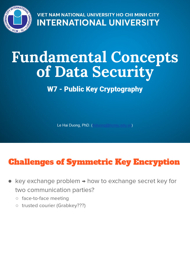 FCoDS - W7 - Public Key Cryptography | PDF | Public Key Cryptography | Key (Cryptography)
