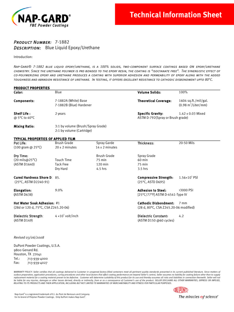 7-1882 TDS Blue Liquid Epoxy-Urethane | PDF | Polyurethane | Epoxy