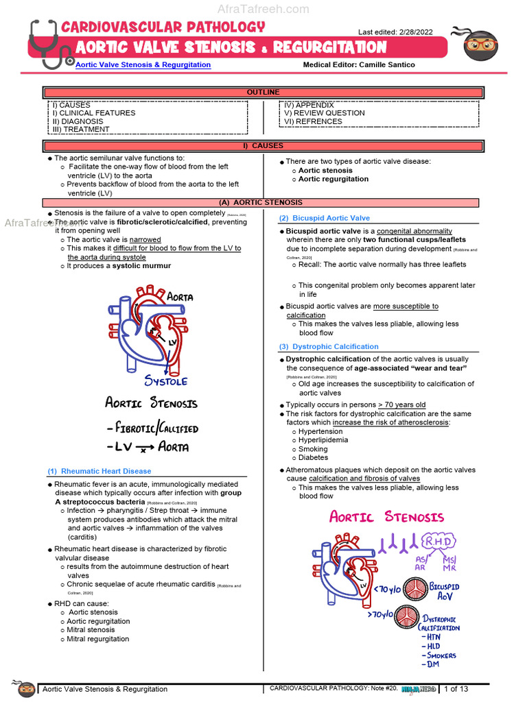 Aortic Valve Stenosis and Regurgitation Atf | PDF | Heart Valve | Heart
