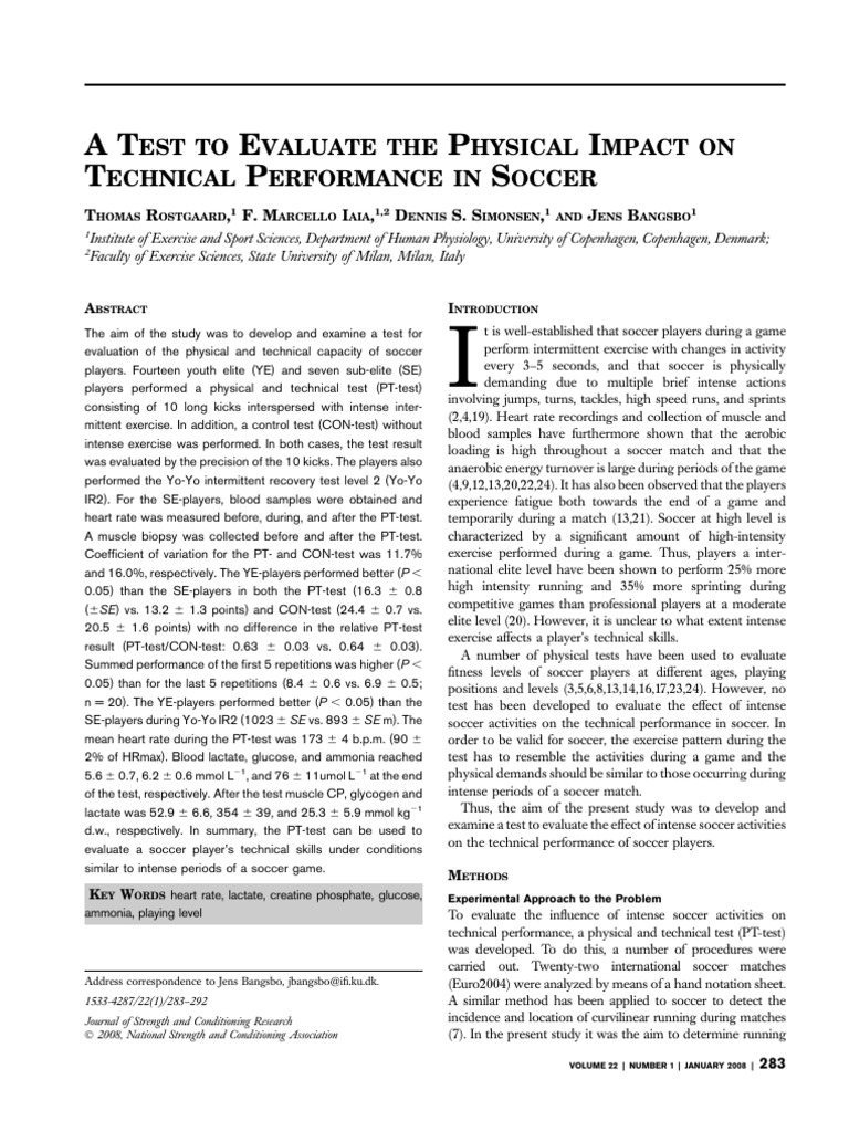 ATest To Evaluate The Physical Impact On Technical Performance in ...