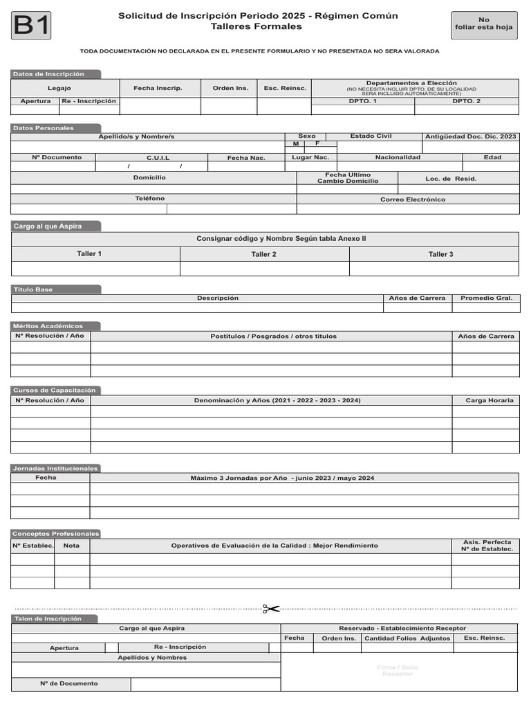 Formulario B1 | PDF