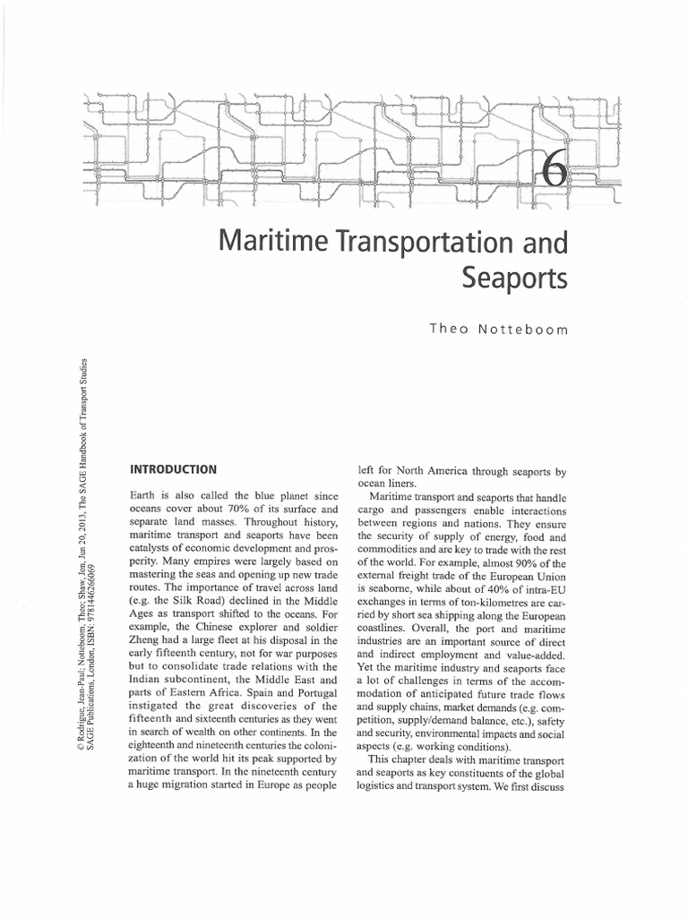 Maritime Transport and Seaports Overview | PDF | Cargo | Port