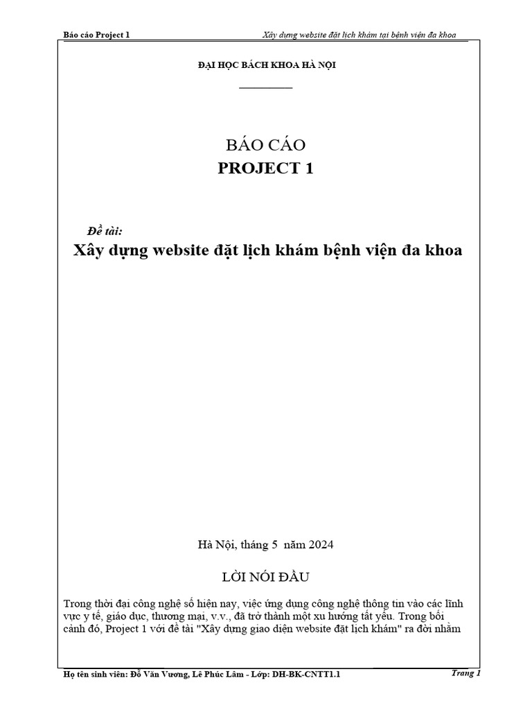 Báo Cáo Project1 | PDF