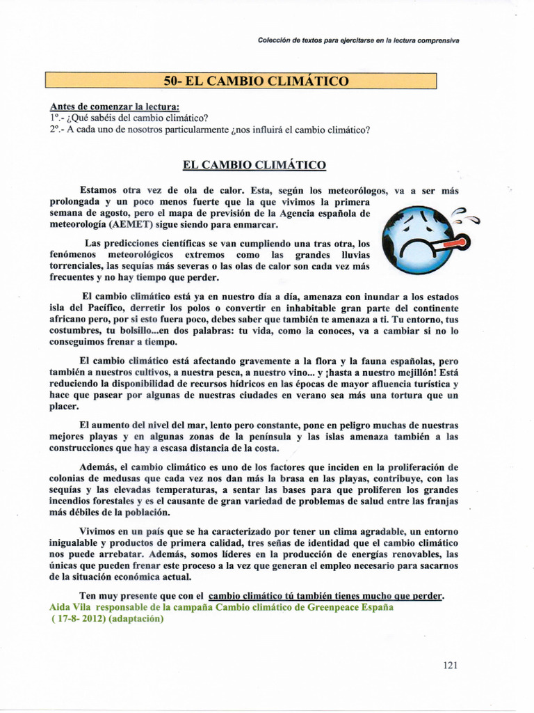 Lectura - Cambio Climático | PDF