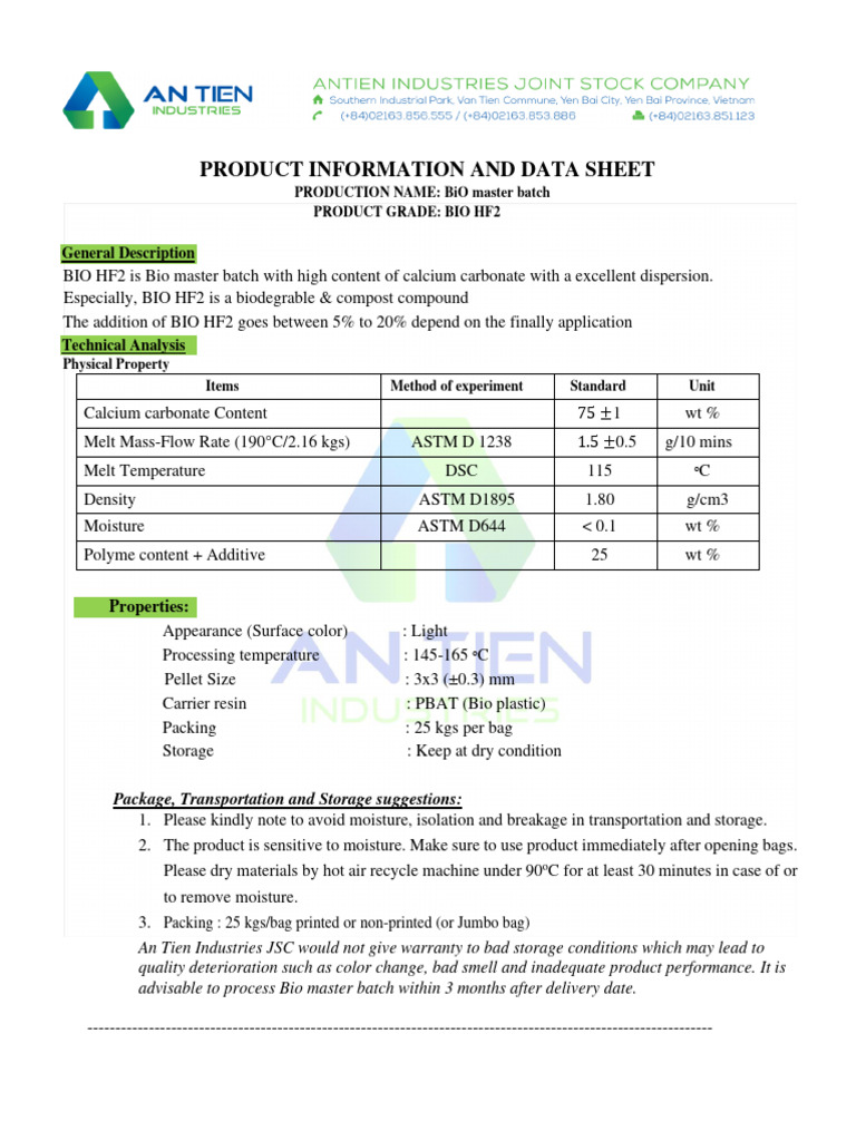 Product Data Sheet Bio HF2 | PDF | Physical Sciences | Materials