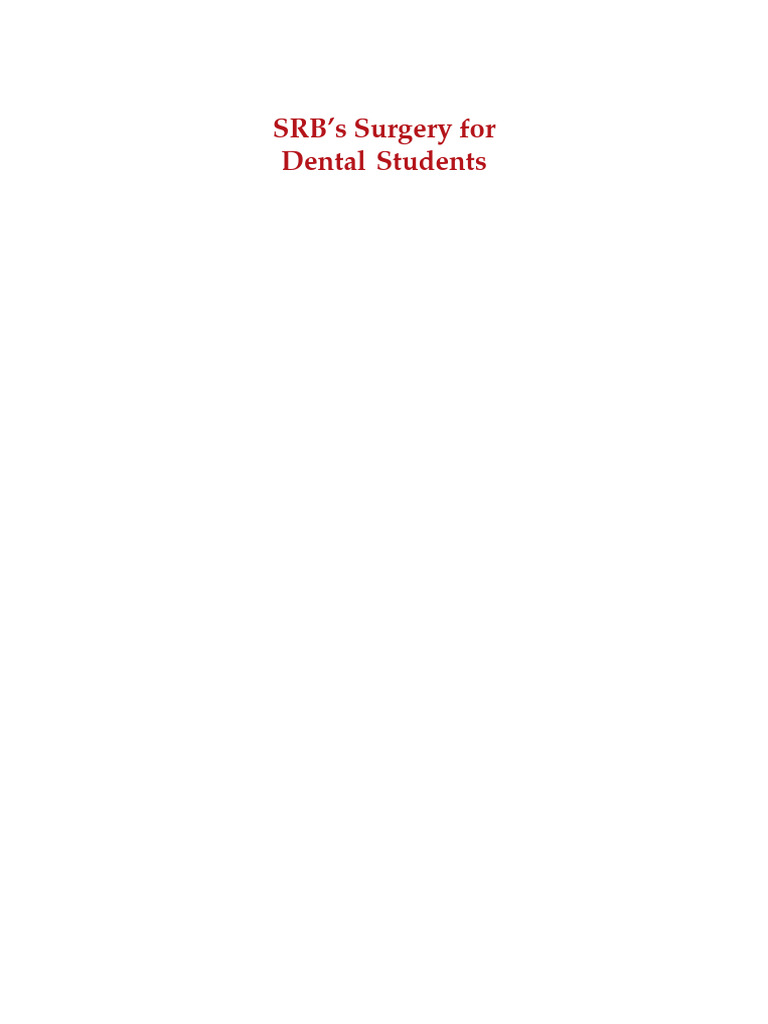 SRB's Surgery For Dental Students - 1st Ed. (2008) | PDF | Wound | Scar
