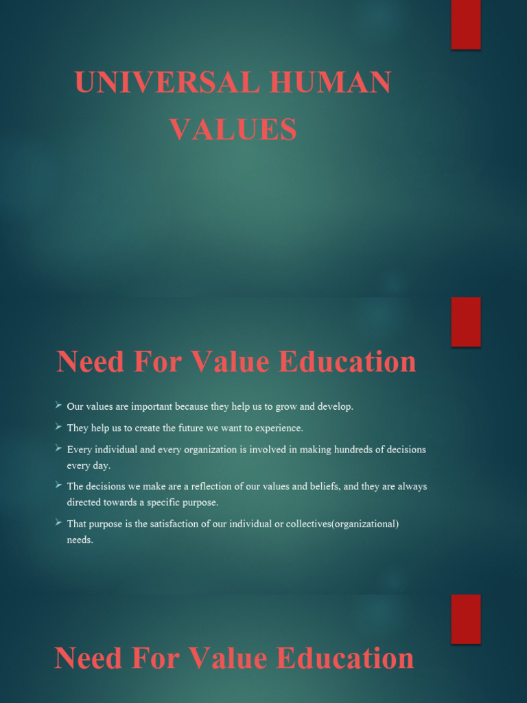 Universal Human Value B1 | PDF | Happiness | Love