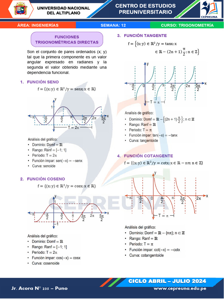 Cuadernillo-20240623 1255092Dtz | Descargar gratis PDF | Funciones trigonométricas | Trigonometría