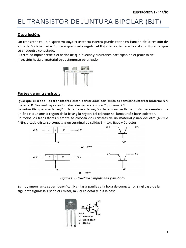 Transistor Bipolar BJT | PDF | Transistor de unión bipolar | Transistor
