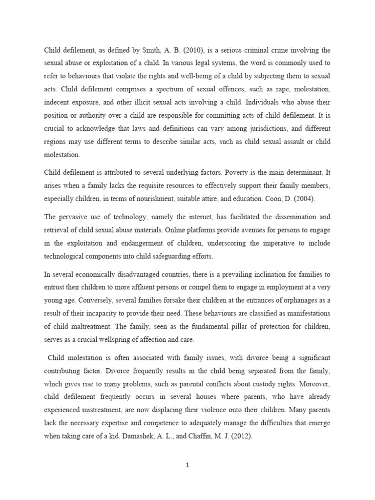 Causes of Child Defilement 2 | PDF | Child Abuse | Psychological Trauma